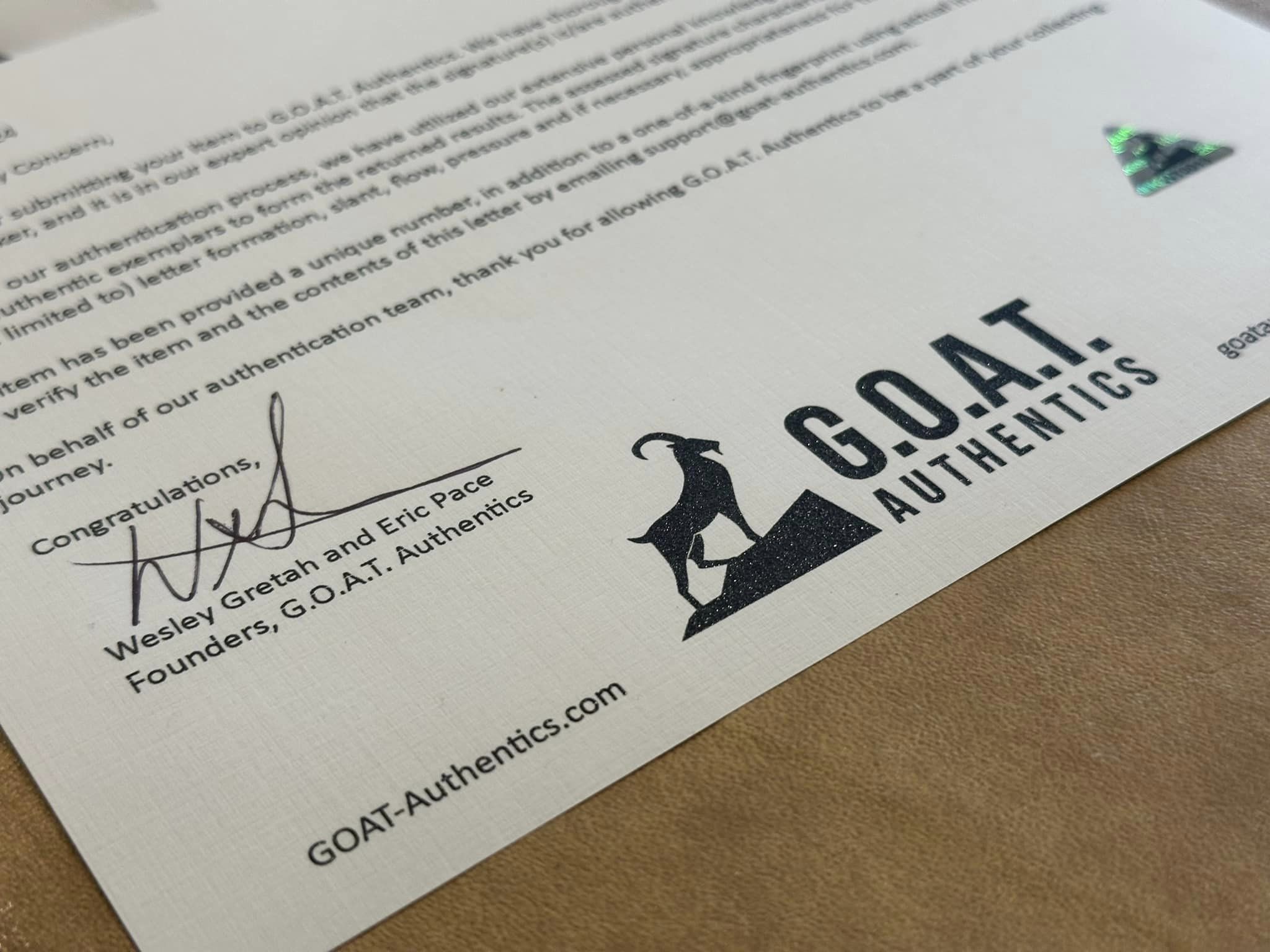 G.O.A.T. Authentics - Sports Memorabilia Authentication